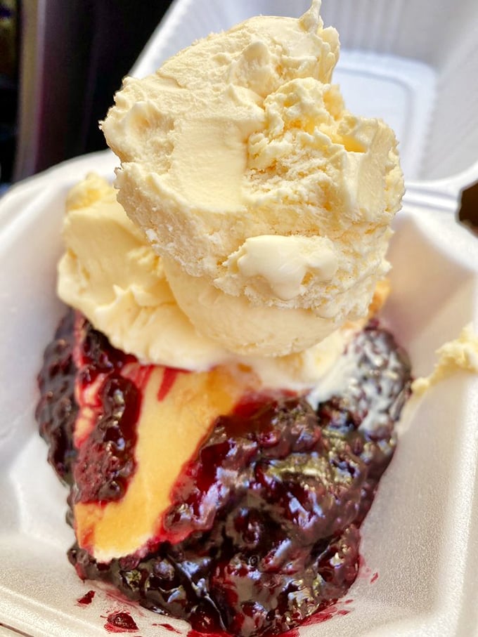 Huckleberry pie so authentic it should come with its own forest ranger—wild berries captured in a perfect buttery crust.