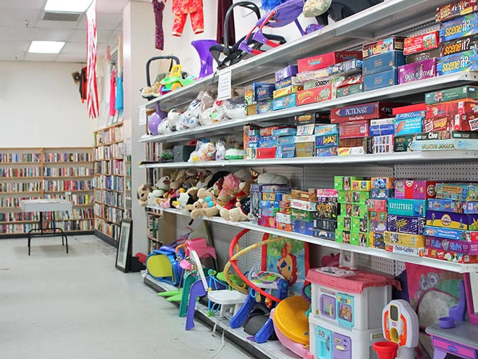 A toy section that rivals Santa's workshop, minus the elves and sub-zero temperatures. Board games that entertained families before Netflix existed sit patiently for their next game night.
