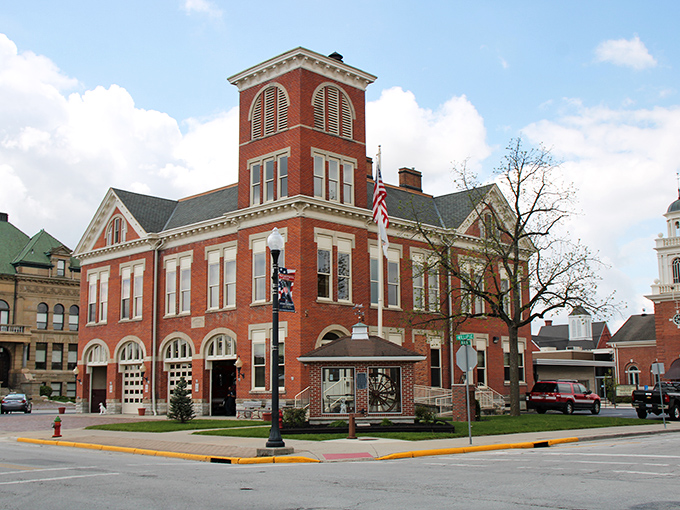 This stately red brick building anchors downtown with its distinctive tower—architectural eye candy from an era when public buildings were built to inspire.