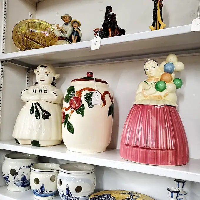 These vintage cookie jars aren't just kitchen containers—they're ceramic time capsules of American pop culture, complete with slightly unsettling faces.