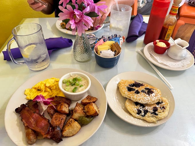 A classic breakfast executed with precision—where the eggs, bacon, and potatoes aren't just cooked, they're respected.