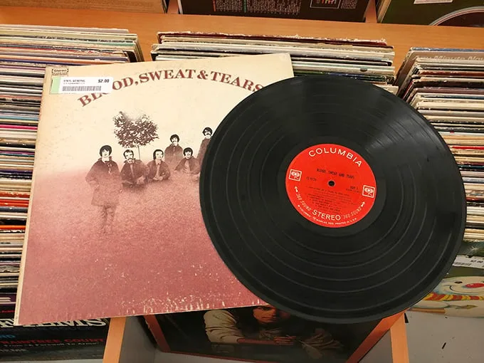 Vinyl heaven for music lovers. That Blood, Sweat & Tears album might be the soundtrack to someone's first kiss—now it could be the soundtrack to your Sunday morning.