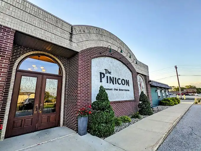 The Pinicon's elegant brick facade is Iowa's version of a speakeasy—the password is "medium-rare" and everyone's welcome.