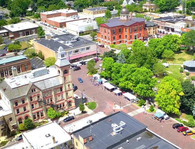 Woodstock's town square – where Bill Murray learned life lessons and visitors learn what "charming" really means.