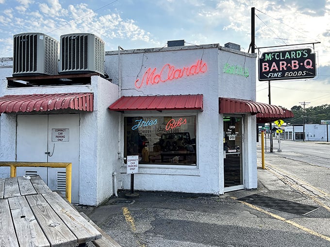 Those neon "Fries" and "Ribs" signs aren't advertising—they're making promises that generations of pit masters have kept.