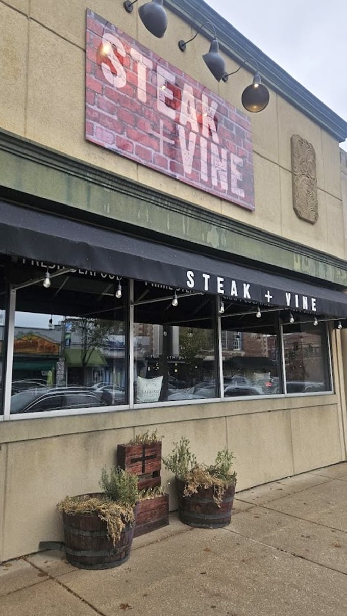 Sidewalk simplicity, steak sophistication. Behind this unassuming storefront, La Grange's meat maestros orchestrate symphonies of flavor.