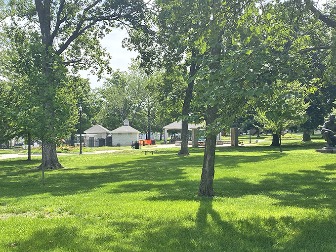 Central Park's sprawling green space provides a perfect spot for picnics and lazy afternoon naps. Small-town parks just hit different.