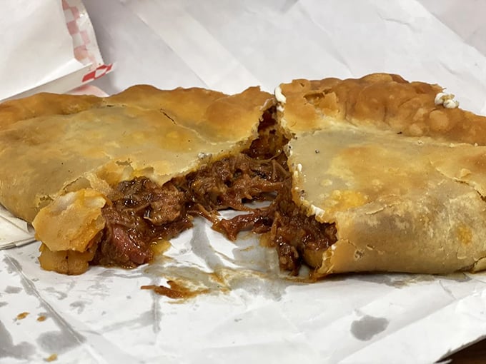BBQ in pie form? Genius! The savory-sweet marriage that makes you wonder why all barbecue doesn't come encased in pastry.