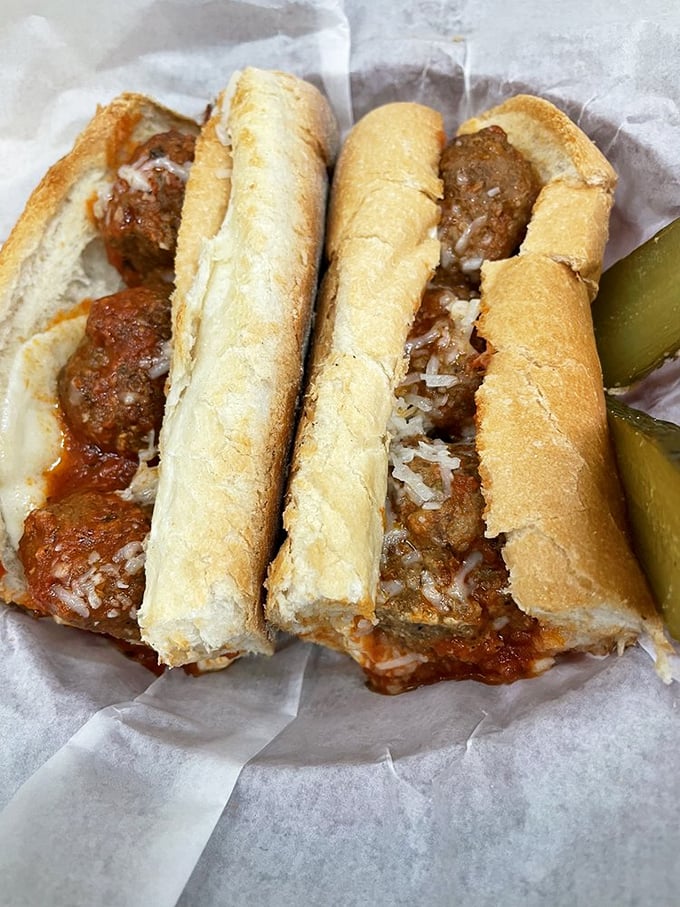 This meatball sub isn't just lunch—it's a commitment to excellence. The kind of sandwich that makes you cancel your afternoon appointments for a proper food coma.