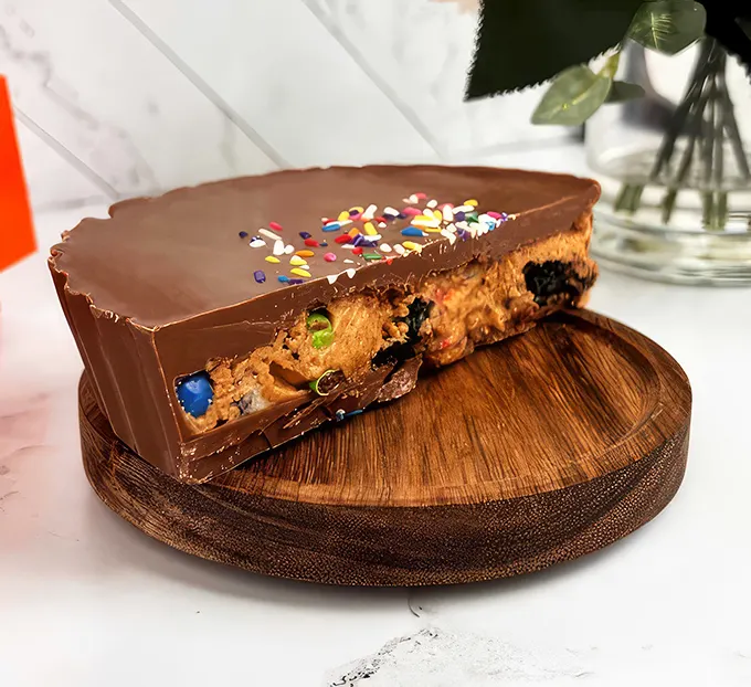 Not just any chocolate bar—this is a chocolate apartment complex with candy tenants living their best, albeit brief, lives.