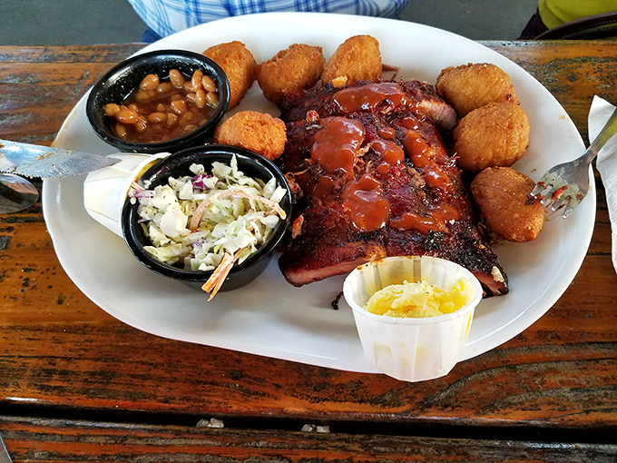 A barbecue plate that makes you question whether you should take a photo or just dive right in. Spoiler alert: do both, quickly.