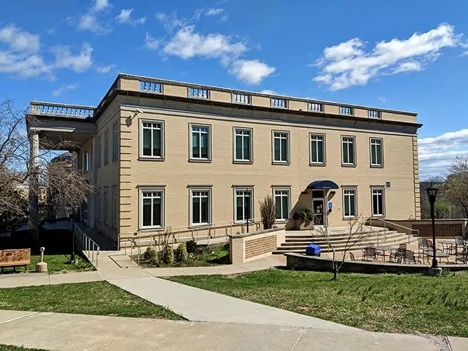 Shepherdstown's library doesn't just house books—it's a character in the town's story, complete with that sunburst window.