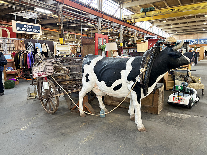 This life-sized cow statue isn't just decor—it's the farmhouse chic statement piece that will have your neighbors wondering about your sudden agricultural interests.