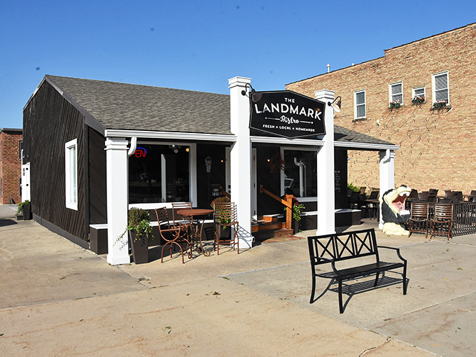 The Landmark's charming storefront looks like it should sell antiques, but its real treasures are sizzling on plates inside.
