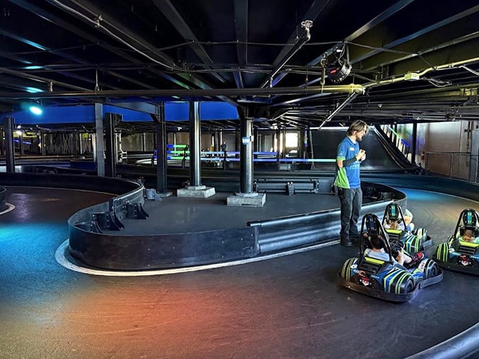 Young racers get their first taste of speed addiction on this junior track—where future NASCAR dreams begin and parents' wallets end.