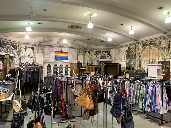 The accessories corner—where forgotten handbags and barely-worn shirts get their second chance at fashion greatness.