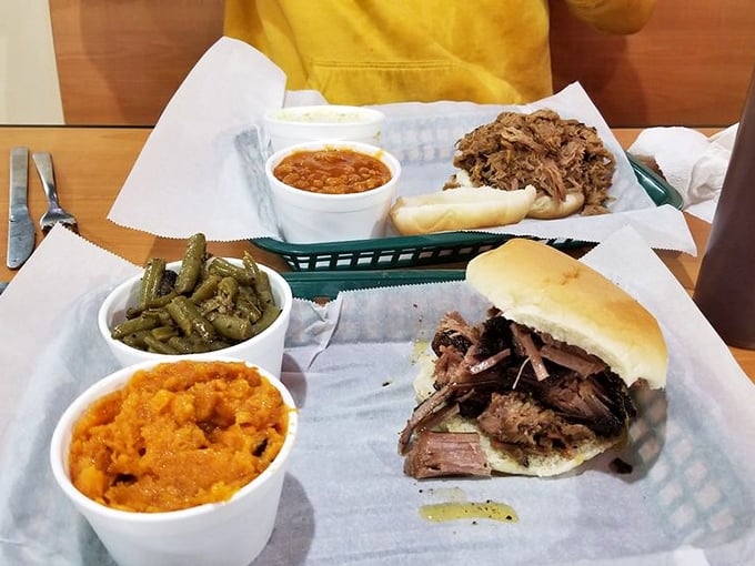 Not all heroes wear capes—some come between two buns with a side of green beans and sweet potatoes.