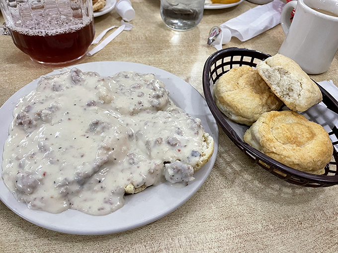 Biscuits and gravy: The Southern breakfast masterpiece that's killed more diets than holiday seasons, and worth every delicious calorie.