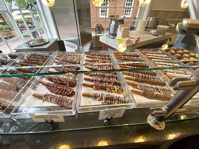 Chocolate-dipped pretzels: where the crispy, salty foundation of adulthood meets the whimsical chocolate drizzle of your inner child.