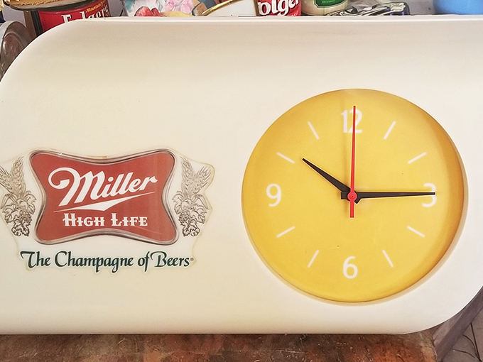"It's Miller Time" eternally with this vintage advertising clock. The perfect conversation piece for your kitchen—perpetually set to happy hour.