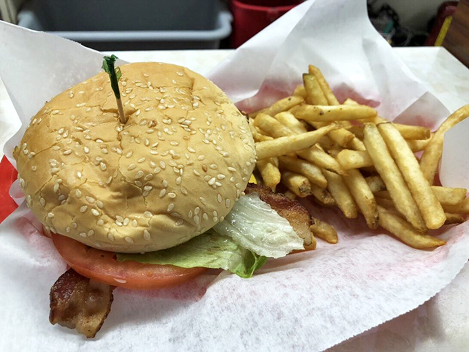 A burger that doesn't need filters or fancy lighting—just your undivided attention and a willingness to get messy for greatness.