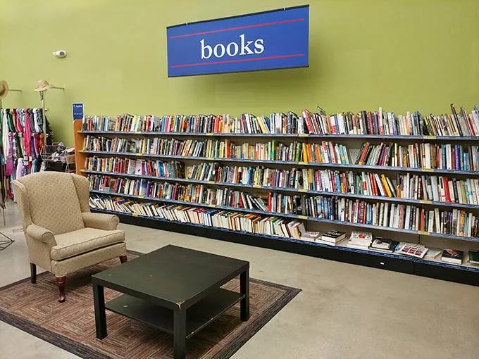 The reading nook that dreams are made of. That armchair is practically begging you to sit down with a secondhand paperback and forget about your to-do list.