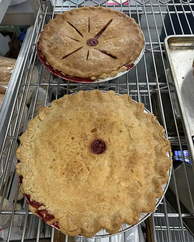 Cherry pie with that perfectly imperfect homemade crust – the kind grandmothers aspire to and food stylists try desperately to recreate.