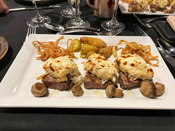 Filet mignon topped with crab and cheese – when one indulgence simply won't do. Maryland's version of "go big or go home."