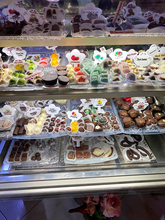 A rainbow of confectionery delights that makes choosing just one feel like Sophie's Choice: The Dessert Edition. The strawberry ones are calling your name.