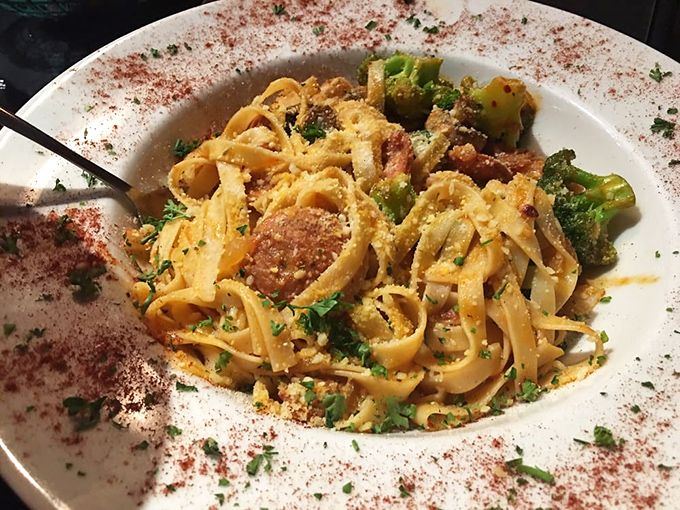Not all pasta needs to be Italian—this Cajun-spiced tangle of noodles and sausage brings New Orleans straight to your Oklahoma table.