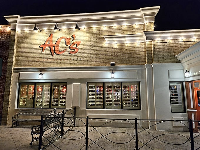 AC's elegant brick entrance welcomes you to a steakhouse experience that balances sophistication with down-home comfort.
