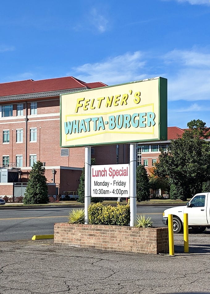 That lunch special board isn't just listing prices—it's advertising a time machine to when burgers tasted like actual food.