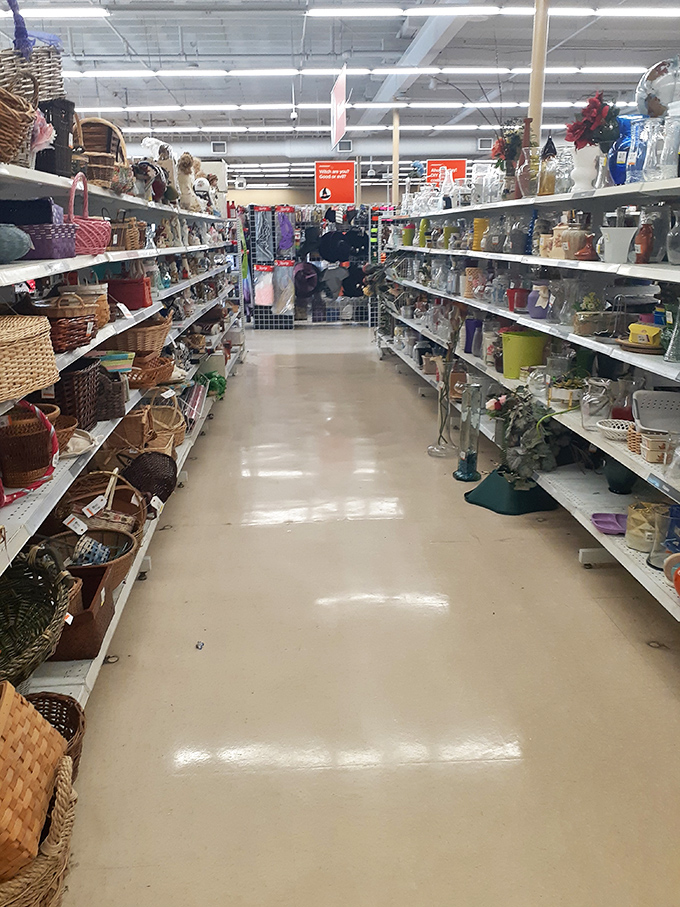 The home décor aisle: where wicker baskets and glassware from every decade gather to remind us that everything old becomes new again.