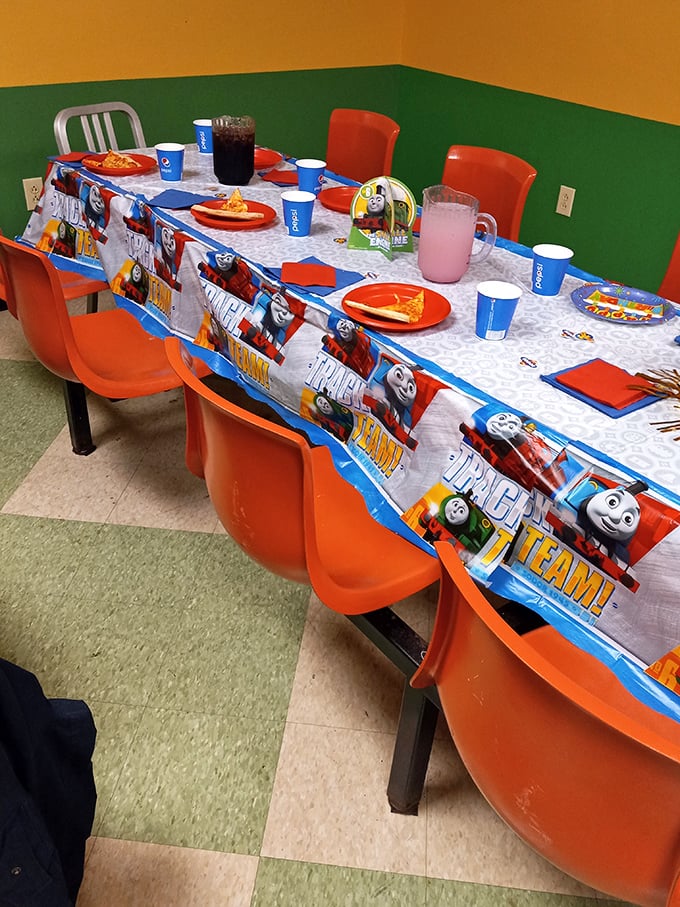 Thomas the Tank Engine doesn't just decorate birthday tables here—he witnesses the chaos of sugar-fueled celebrations and first strikes.
