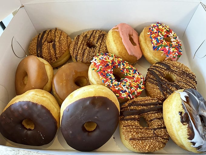 These aren't just donuts—they're edible art. The graham cracker and chocolate drizzle one is practically begging to be photographed before eaten.