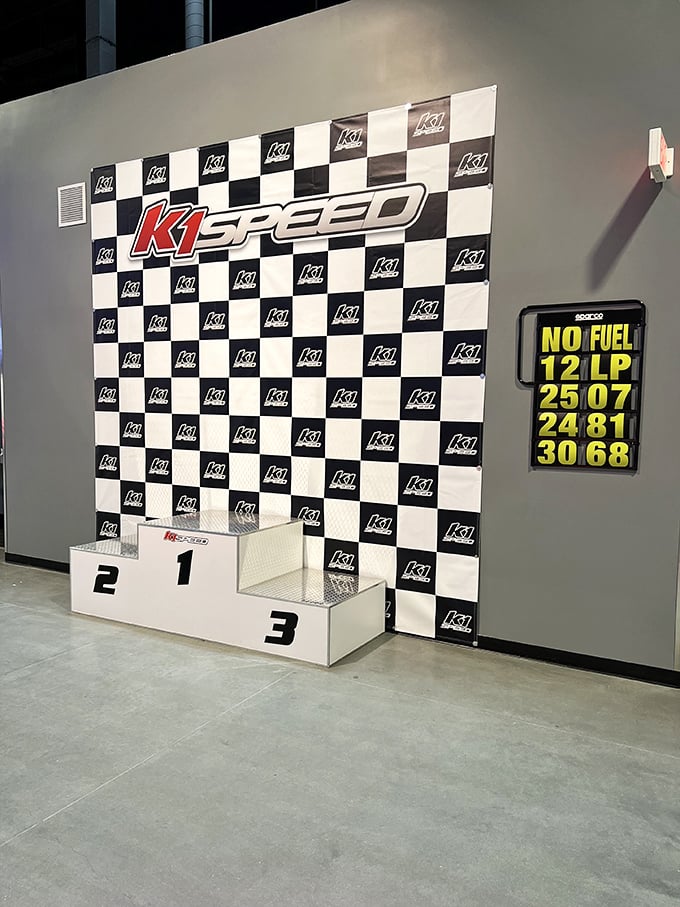 The victory podium awaits, where even coming in third feels like winning gold when you've outpaced your trash-talking brother-in-law.