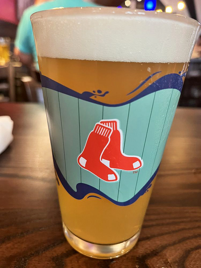 Boston pride in liquid form, served cold with a perfect head in a glass that tells visitors "you're in Red Sox country now."