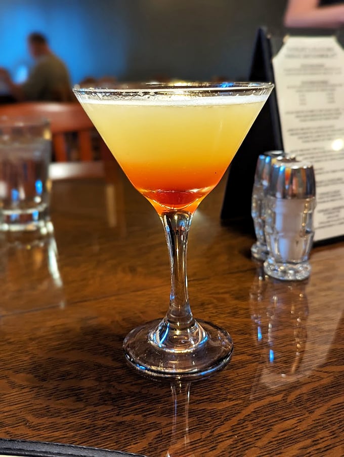 The sunset in a glass. This isn't just a cocktail – it's an excuse to linger longer and order one more appetizer.