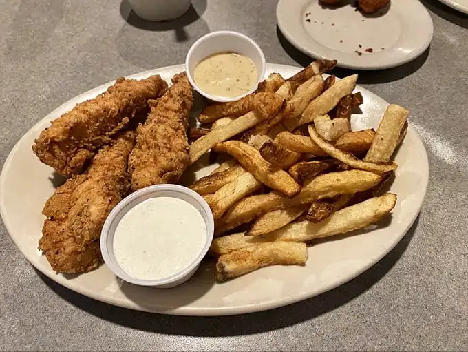 Chicken tenders that actually deserve the name "tender," paired with fries that make you wonder why you ever bothered with those fast-food imposters.