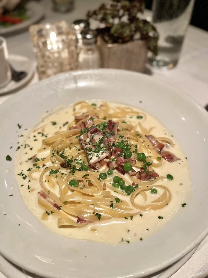 Fettuccine carbonara that would make an Italian grandmother nod in approval. Silky, rich, and unapologetically indulgent—comfort in carb form.