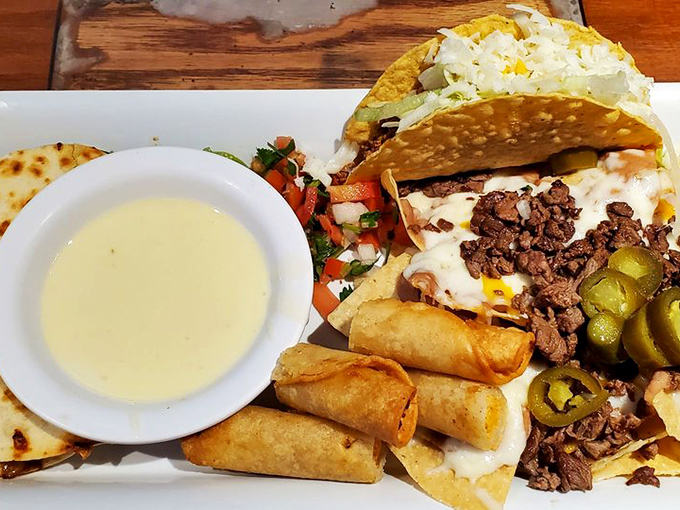 Tex-Mex perfection on a plate! It's like the United Nations of flavor, where every bite is a delicious delegate.