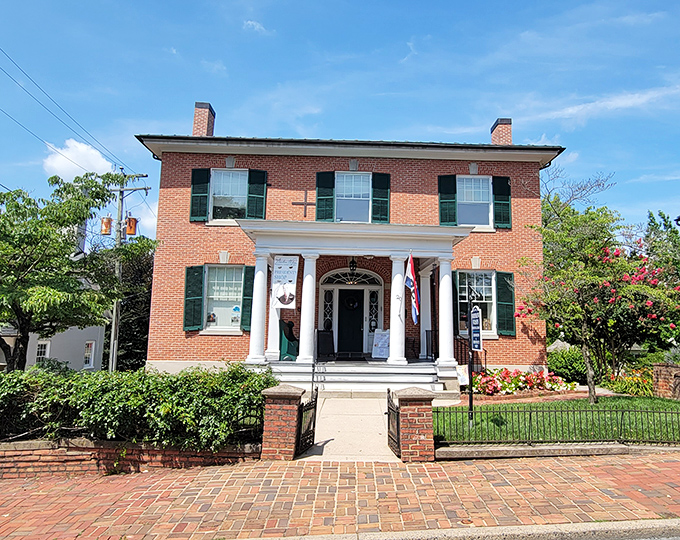 Classic Federal architecture at its finest—Woodrow Wilson's birthplace stands proudly manicured, as if still expecting a presidential visit any moment now.