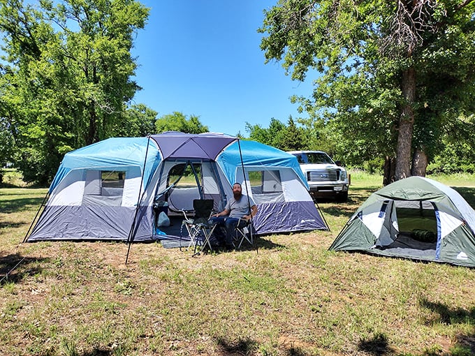 Camping under Guthrie's open skies—where the WiFi is weak but the star-gazing would make Neil deGrasse Tyson emotional.