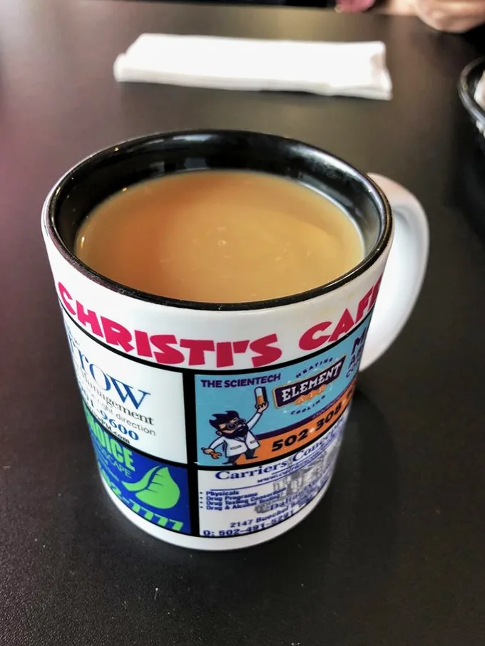Even the coffee comes with personality—served in a mug that reminds you you're someplace with character, not a faceless chain.