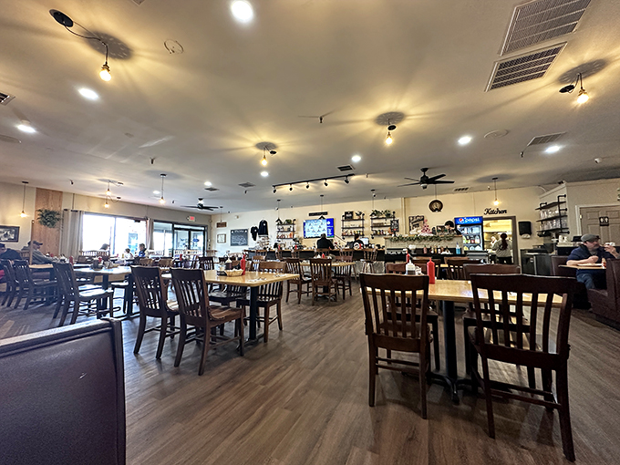 The spacious dining room offers the perfect backdrop for the main attraction: genuine New England breakfast magic without pretension.