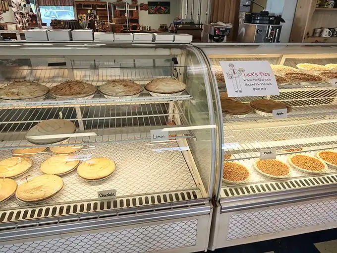 The pie case at Lea's – where life-changing decisions are made daily and "I'll just have a small slice" becomes the lie we tell ourselves.