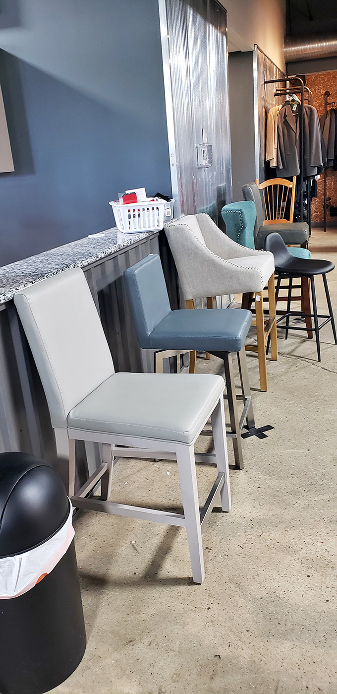 A lineup of bar stools standing at attention like candidates for your kitchen island. Each one has a different personality but similar qualifications.