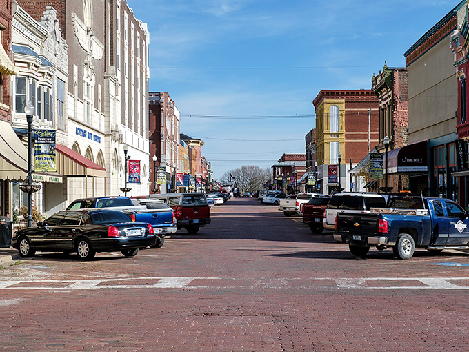 Fort Scott's classic main street looks frozen in time. Those brick buildings have witnessed over a century of American life!