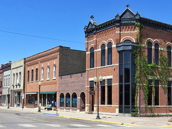Wabasha: This aerial view reveals how the town nestles perfectly between rolling bluffs and the Mississippi's winding path.