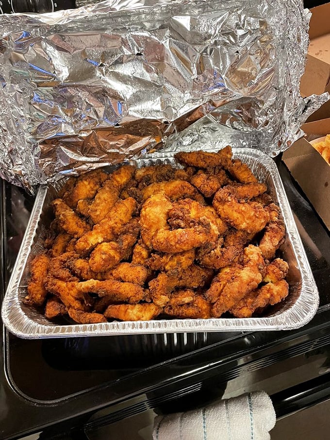 Enough chicken to feed a family or one very determined individual. No judgment here—we've all been there.
